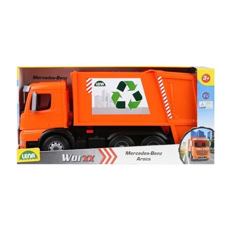 Игрушка Lena Мусоровоз Mercedes Benz Arocs с контейнерами оранжевый ...