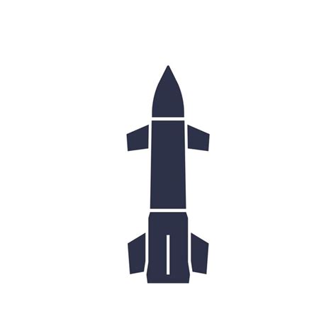 Premium Vector Ballistic Missile Icon On White Vector