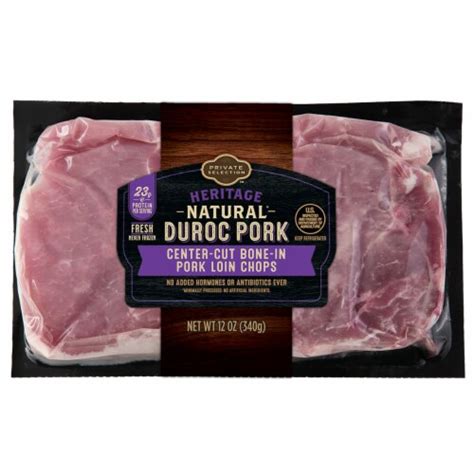 Private Selection Natural Duroc Center Cut Bone In Pork Chops 12 Oz