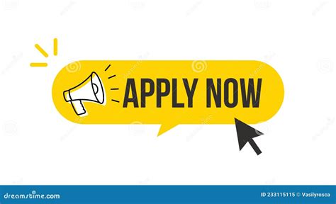 Apply Now Job Submit Button Icon Vector Apply Now Click Cursor Stock