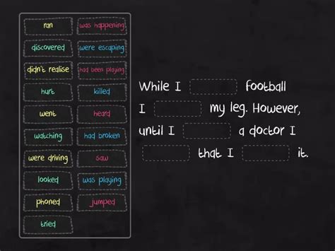 Narrative Tenses Past Tenses Missing Word