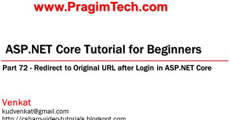 Sql Server Net And C Video Tutorial Redirect User To Original After Login In Asp Net