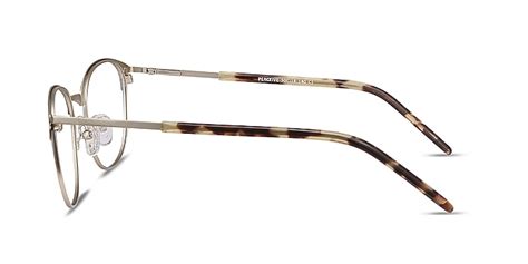 Perceive Square Brown Golden Full Rim Eyeglasses Eyebuydirect