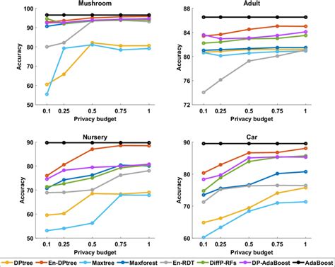 Impact Of Privacy Budget On Classification Accuracy On Datasets