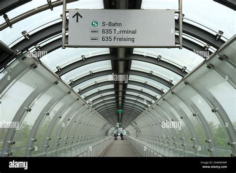 Pedestrian Overpass Between Bus And S Bahn At The S Bahn Station Besucherpark At Munich