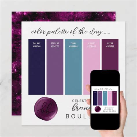 Celestial Nexus Galaxy Themed Color Palette Card Zazzle