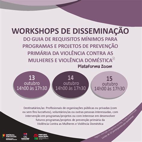 13 14 E 15 Outubro Workshops De Disseminação Do Guia Requisitos