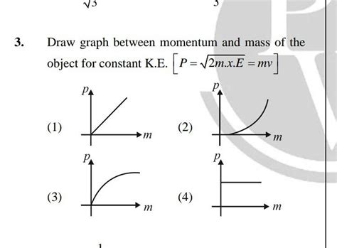 draw graph between momentum and mass of the object for constant k e [p 2