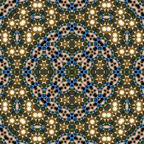 Premium Photo Seamless Pattern Square Mandala Kaleidoscope