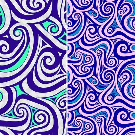 Premium Psd Maori Tattoo Patterns With Spiral Lines And Bounded By