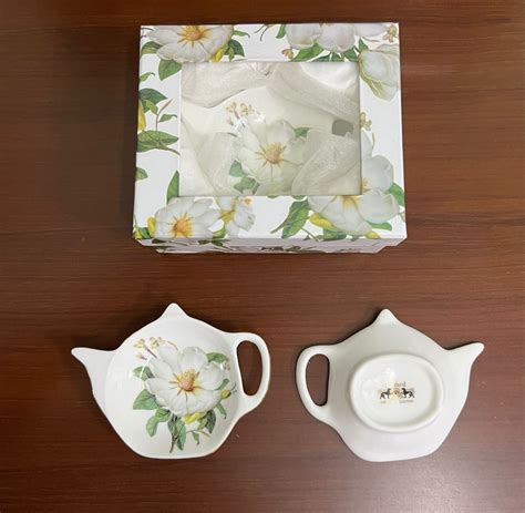 Lefard England Collection Porcelain Teapot Shaped Teabag Holder Teabag Tidy Caddy Dish