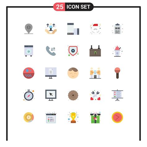 Mobile Interface Flat Color Set Of 25 Pictograms Of Claus Smartphone Man Rotate Mobile Editable