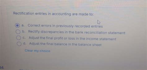 Rectification Entries In Accounting Are Made To A Correct Errors In