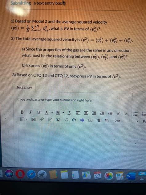 Solved Submitting A Text Entry Box 1 Based On Model 2 And