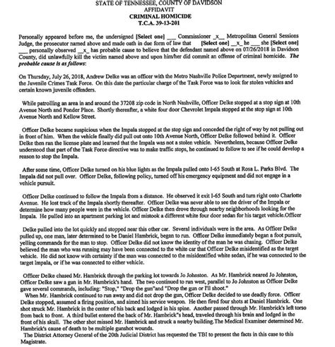 Here Is The Affidavit Charging Officer Scoop Nashville