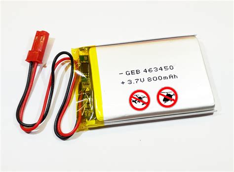 800mAh Lipo Akku LxBxH 52 X 34 X 4 6 Mm 3 7V 1S JST Stecker A 463450