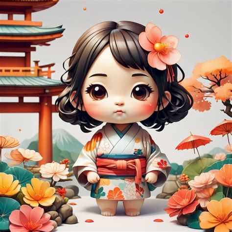 A Japanese Girl With A Japanese Japanese Outfit Is Holding A Box With A