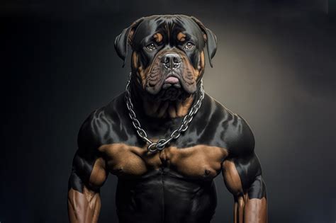 Um Cachorro Com Corpo Musculoso E Corpo Musculoso é Mostrado Nesta Foto