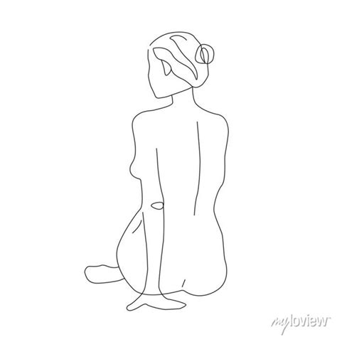 Woman One Line Drawing Female Figure Continuous Line Art Drawing