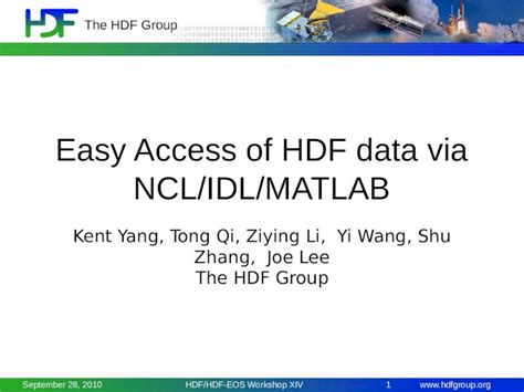 Pptx Easy Access Of Hdf Data Via Nclidlmatlab Dokumentips