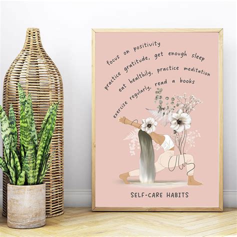 Self Care Habits Poster Self Care Poster Positive Self Talk Etsy