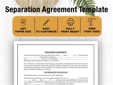 Marriage Separation Agreement Template