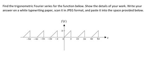 Solved Find The Trigonometric Fourier Series For The Chegg