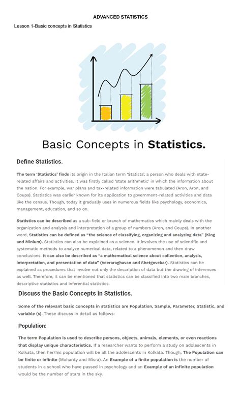 Lesson Basic Concepts Of Statistics Bsed Math Advanced Statistics