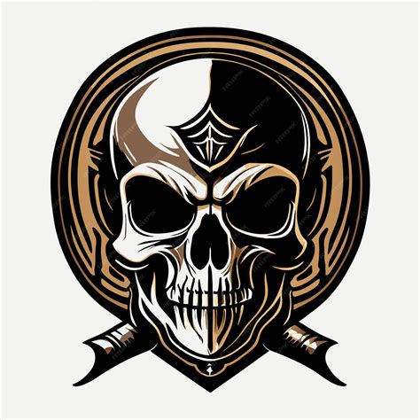 Premium Vector Rocker Skull Vintage Old Vector Illustration Logo