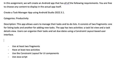 Solved In This Assignment We Will Create An Android App
