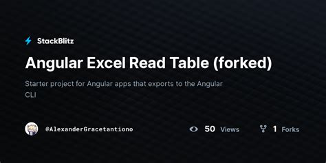 Angular Excel Read Table Forked Stackblitz