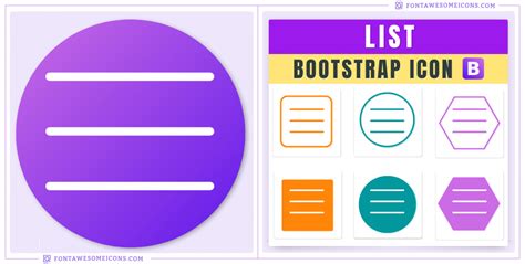 Bootstrap List Icon Catalog Bi Bi List Icon Code Html Css Color Button