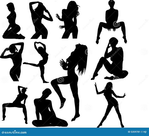 Woman Silhouette Collection Stock Vector Illustration Of Happy
