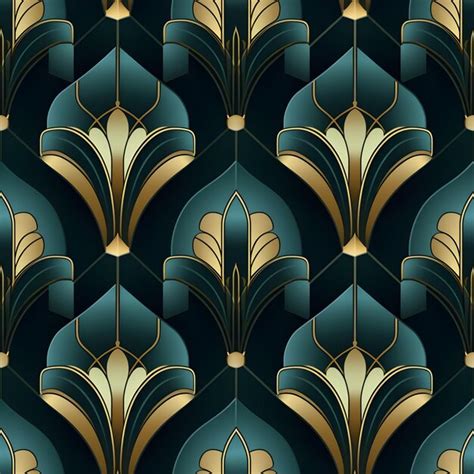 Premium Photo Geometric Realistic Luxury Art Deco Seamless Pattern