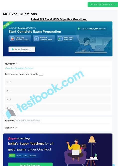 Mcq On Ms Excel 5fb69e13c4364a4373cfdb75 Btech Studocu Mcq On Ms Excel 5fb69e13c4364a4373cfdb75 Btech Studocu