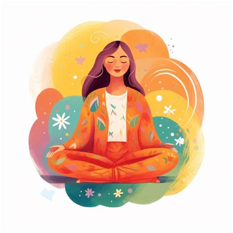 Premium Ai Image Illustration Of A Woman Sitting In A Lotus Position