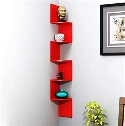 Polished MDF Wooden Zigzag Foldable Wall Shelf 5 Shelves At Rs 560 Set
