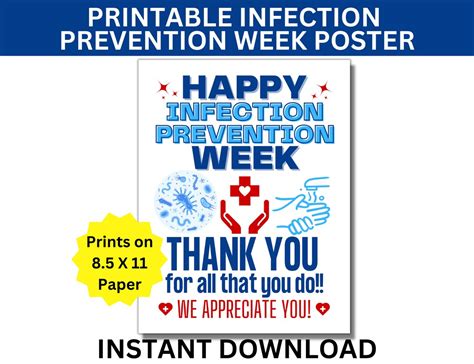 Infection Prevention Week Printable Poster Happy Infection Prevention