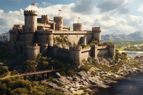Premium Photo Ancient Medieval Castle Proudly Stands On A Hill