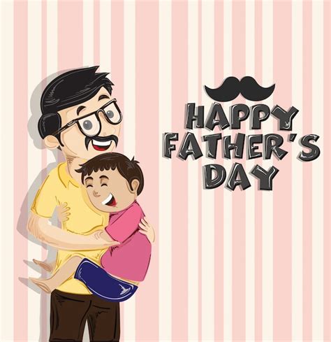Concepto Feliz De La Celebración Del Día De Padre Con El Hijo Que
