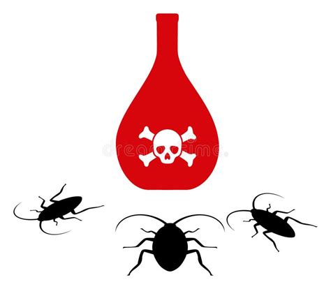 Raster Cockroach Poison Flat Icon Symbol Stock Illustration