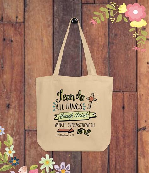 Christian Tote Bag With Bible Verse Tote Bag With Scripture Bag With