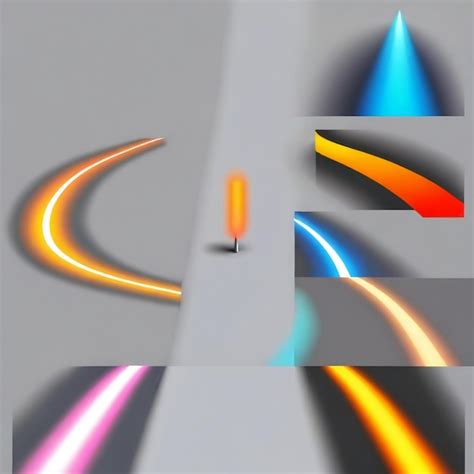 Lighted Pathways Vector Set White Background Isolated A High Qua