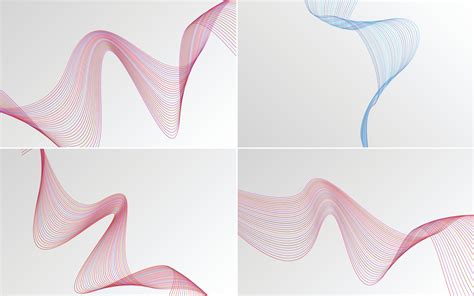 Set Of 4 Geometric Wave Pattern Background Abstract Waving Line 18661070 Vector Art At Vecteezy