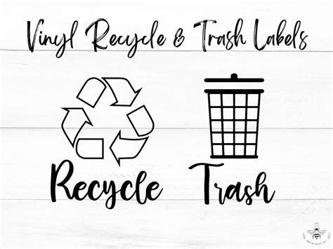 Recycle And Trash Can Labels Vinyl Stickers For Garbage And Etsy