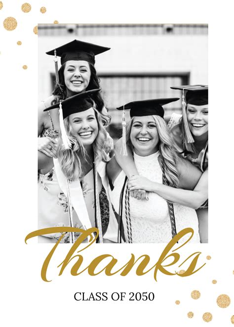 Free Graduation Thank You Card Templates Editable And Printable