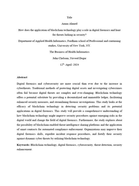 How Does The Application Of Blockchain Technology Play A Role In Digital Forensics And Hunt For