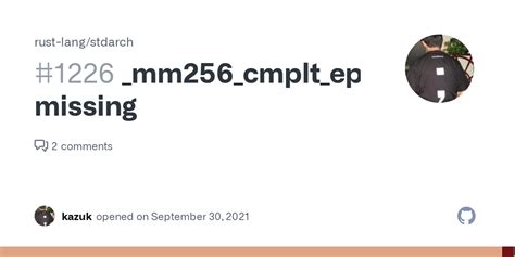 Mm256cmpltepi8 Missing · Issue 1226 · Rust Langstdarch · Github
