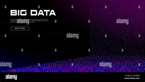 Big Data Stream With Depth Of Field Effect Dof Vivid Big Data Particles With Bokeh Effect And