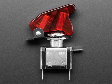 Illuminated Toggle Switch With Cover Red The Pi Hut